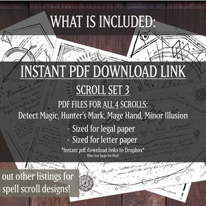 DND Spell Scrolls: Black & White TTRPG Prop, Set 3 (digital Download ...
