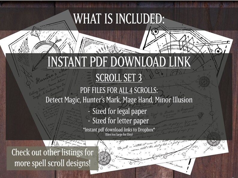 DND Spell Scrolls: Black & White TTRPG Prop, Set 3 (digital Download ...
