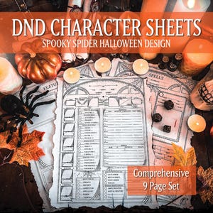 Spooky Spider DND Character Sheets: Halloween Campaign Binder (instant ...
