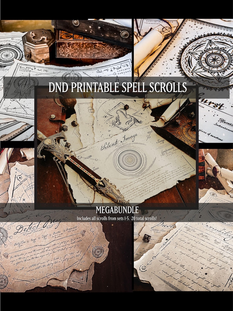 DND Printable Spell Scrolls - Mega Bundle, TTRPG Prop (digital Download ...