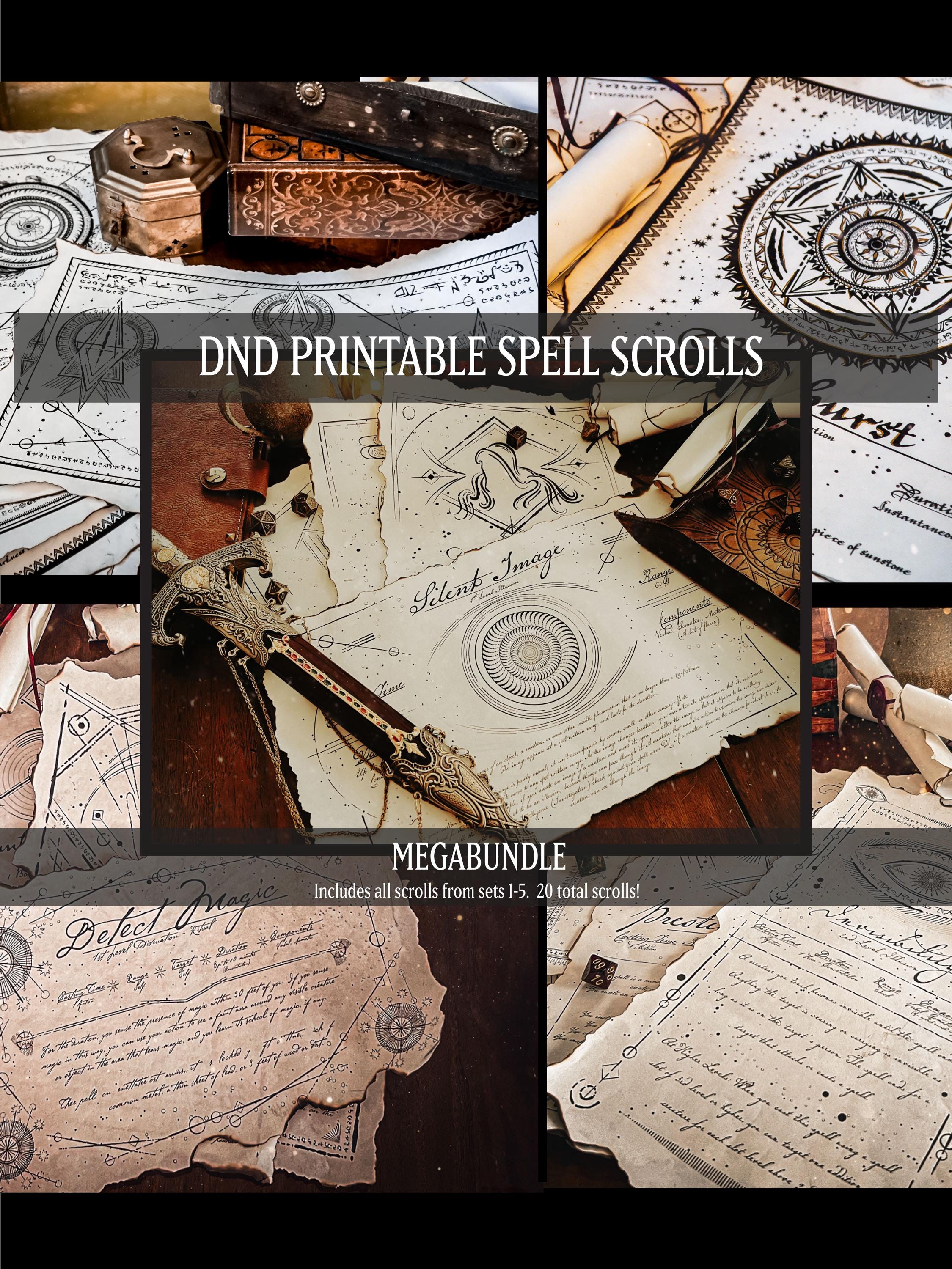 DND Printable Spell Scrolls - Mega Bundle, TTRPG Prop (digital Download ...