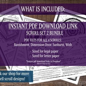 DND Spell Scrolls: Black & White Magic Tabletop Prop (set 2 - Digital ...