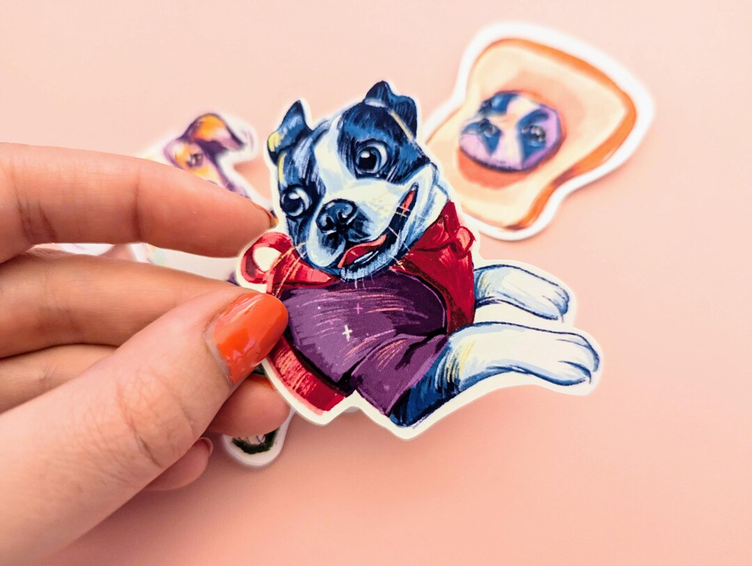 Custom Dog Portrait Stickers Pet Illustration Unique Handmade Gift - Etsy