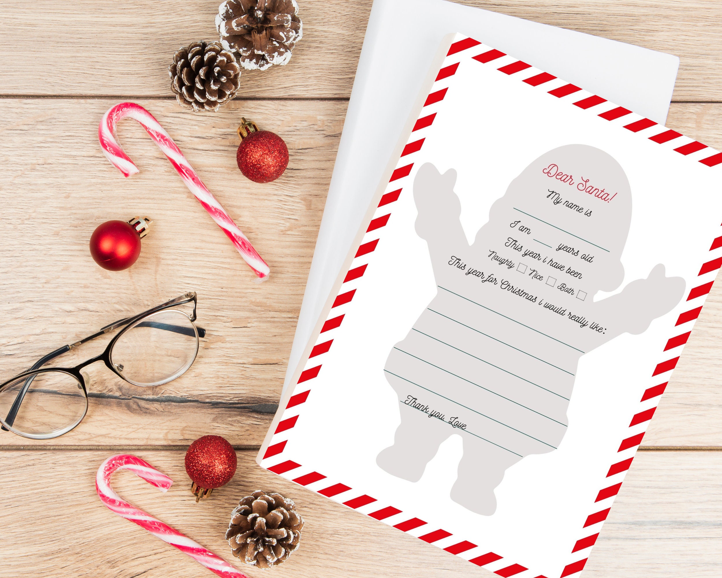 Letter to Santa Claus & Christmas Bucket List, Christmas Printable for ...