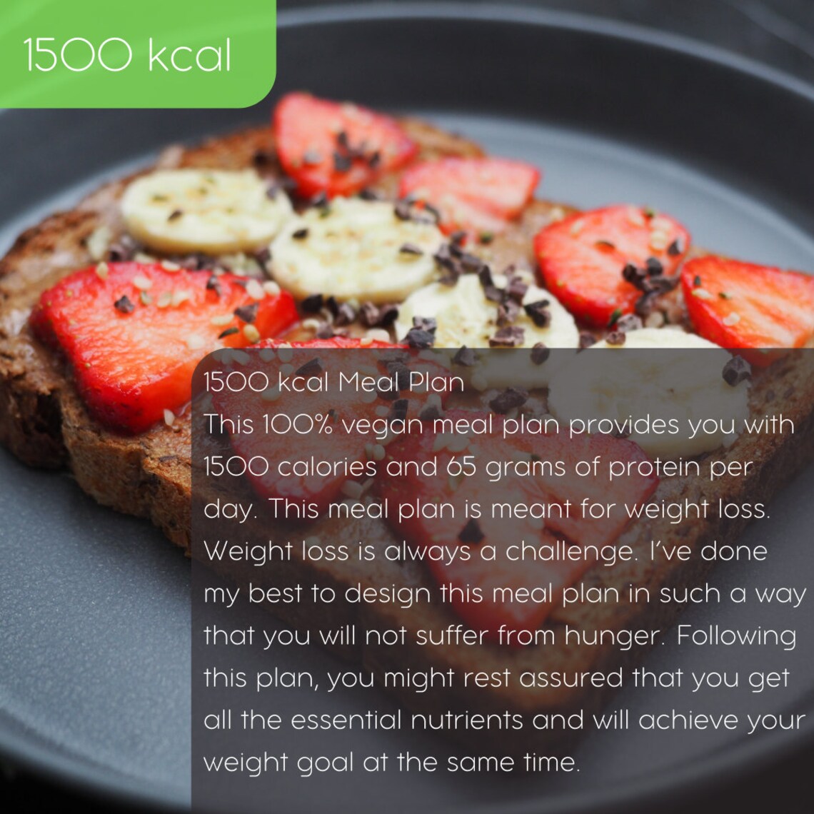 Vegan Meal Plan 1500 Kcal 65 G Protein - Etsy