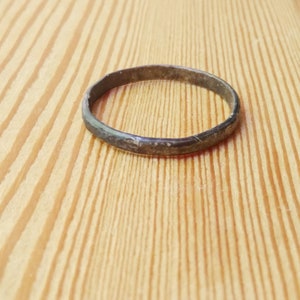 Black Mens Thin Ring Forged Mens Wedding Band Blacksmith - Etsy