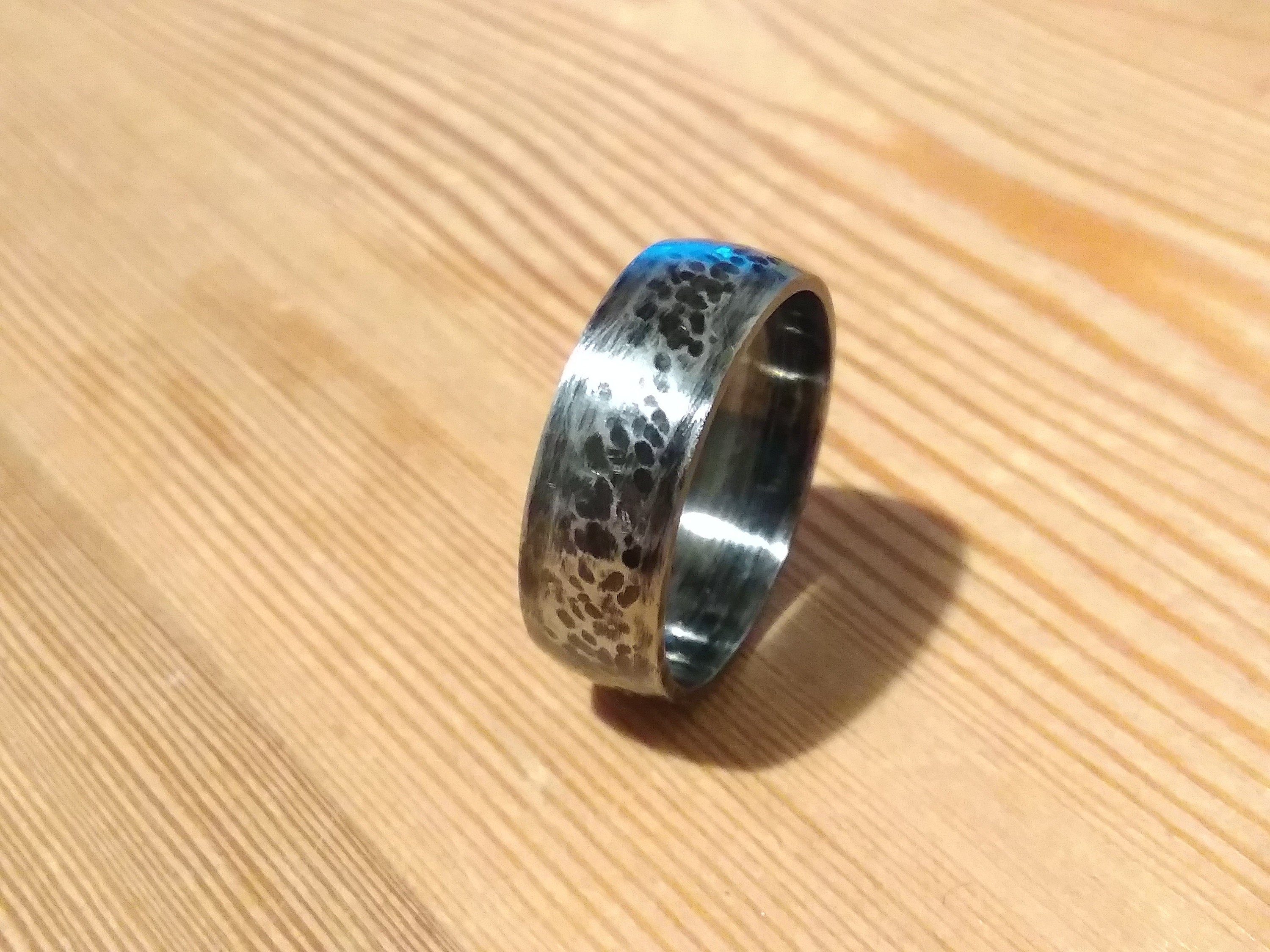 Hammered Titanium Ring Industrial Modern Ring Minimalist - Etsy