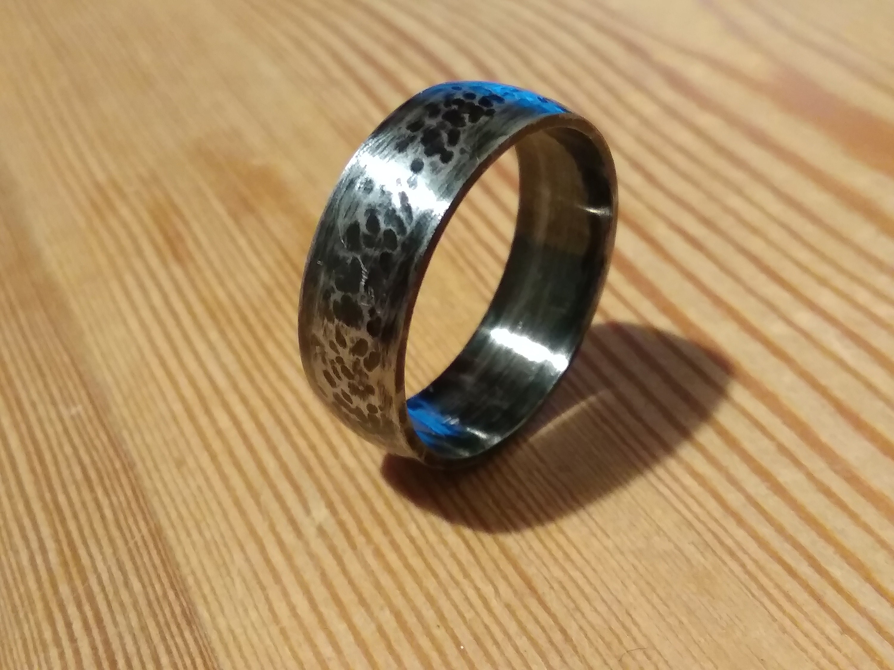 Hammered Titanium Ring Industrial Modern Ring Minimalist - Etsy