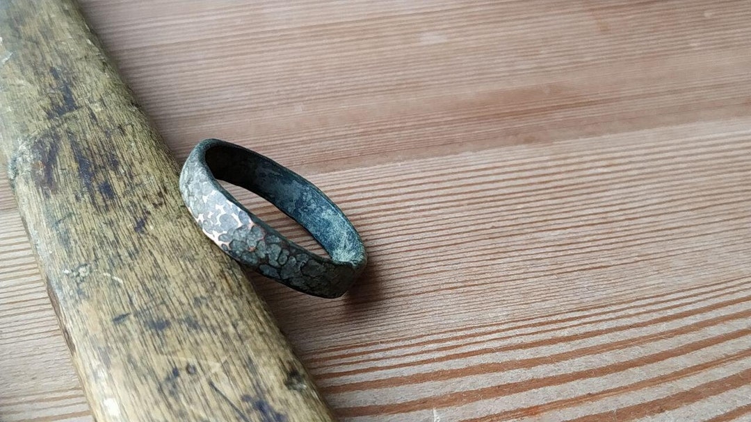 Mens Ring Silver, Size 10 Black Mens Thin Ring, Forged Men Women ...