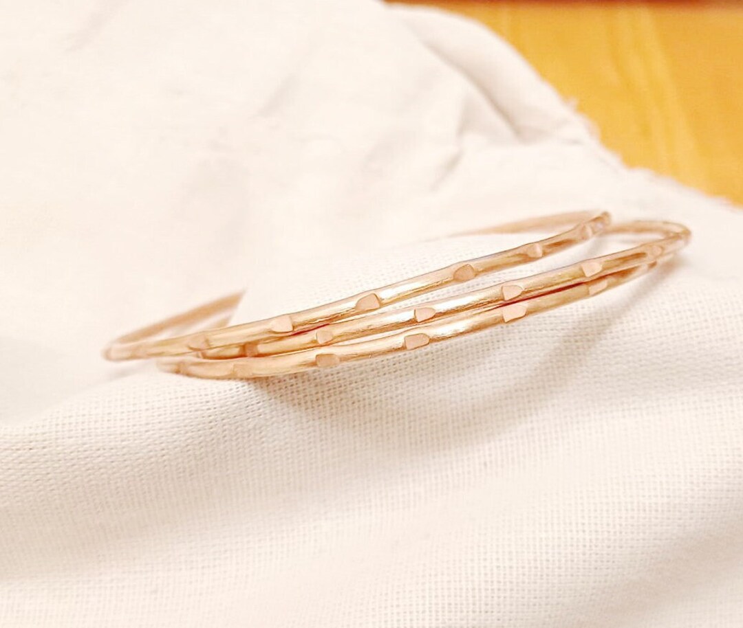 Thin Bracelets, Solid Copper Bracelet, His-her Bracelet, Rose Gold ...