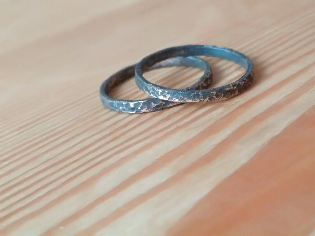 Two Rings Set Matching Rings, Couple Ring Set, Rings for Two, Wedding ...