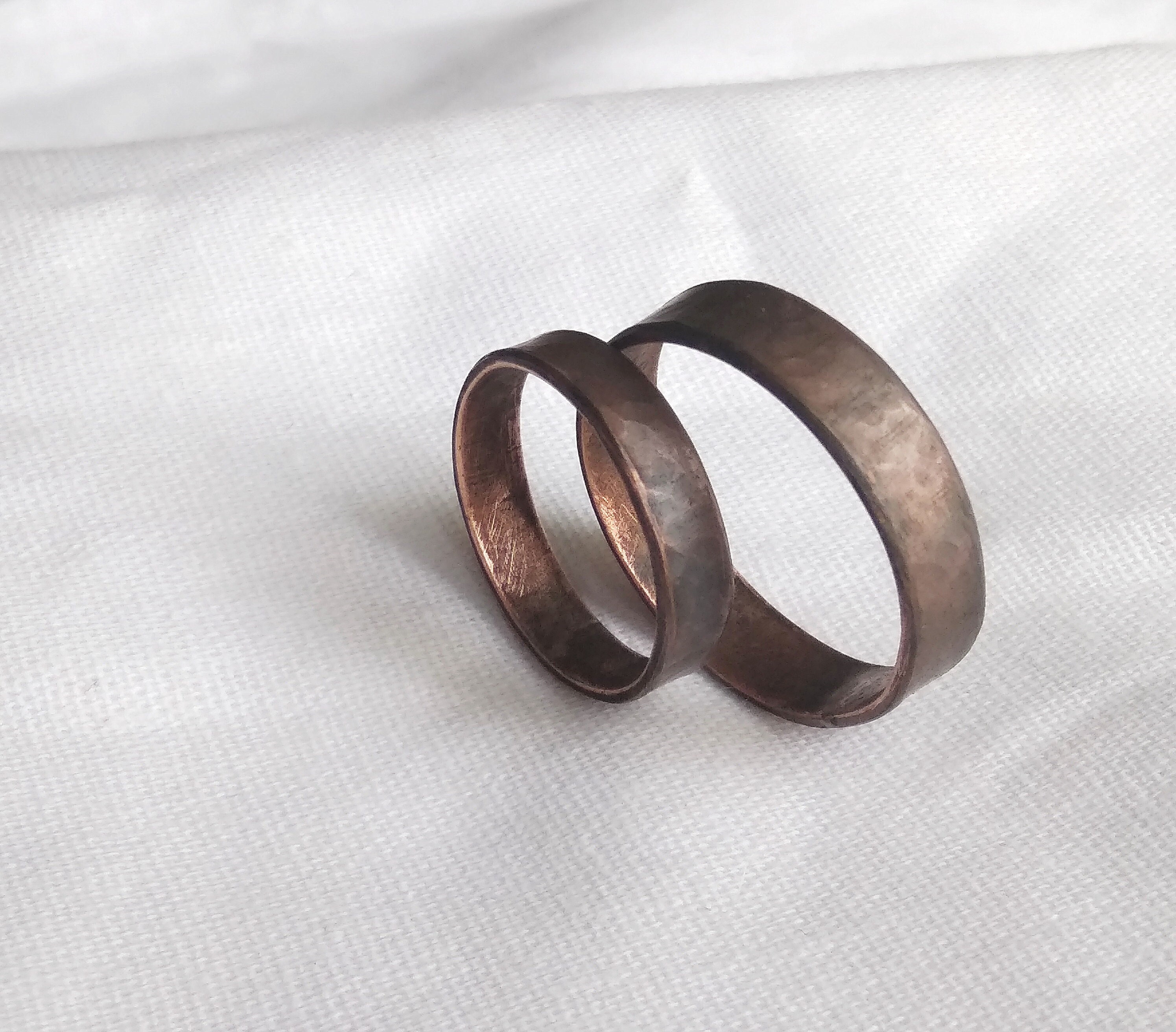 Matching Couple Rings Engraved Personalized Forged Couple - Etsy