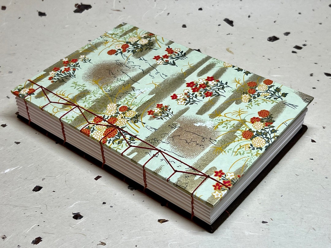 Handmade A5 Japanese Silk Journal: Chiyogami Floral Pattern - Etsy