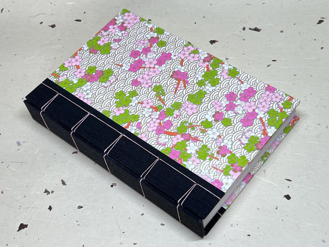 Handmade A5 Japanese Silk Journal: Chiyogami Cherry Blossom Paper - Etsy