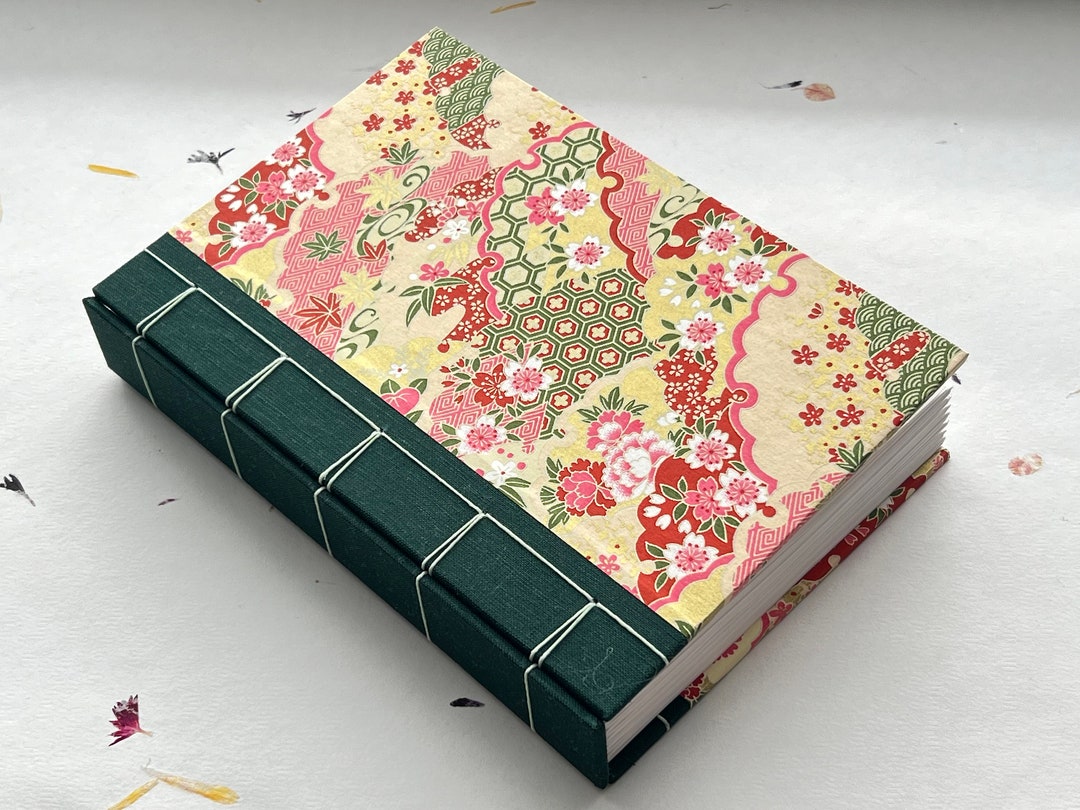 Japanese Print Journal A5 - Handmade Silk/chiyogami Journal - Small ...