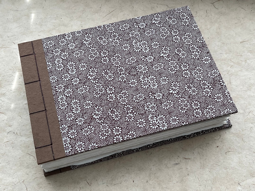 A5 Landscape - Handmade Coptic Stitch Watercolour Book in Japanese Silk ...