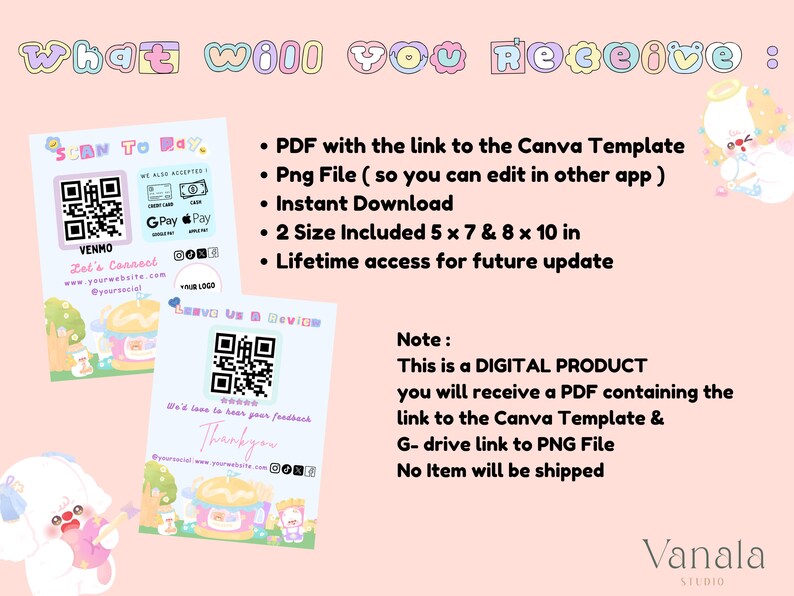 Editable Scan to Pay Template, Social Media Template Bundle, Editable ...