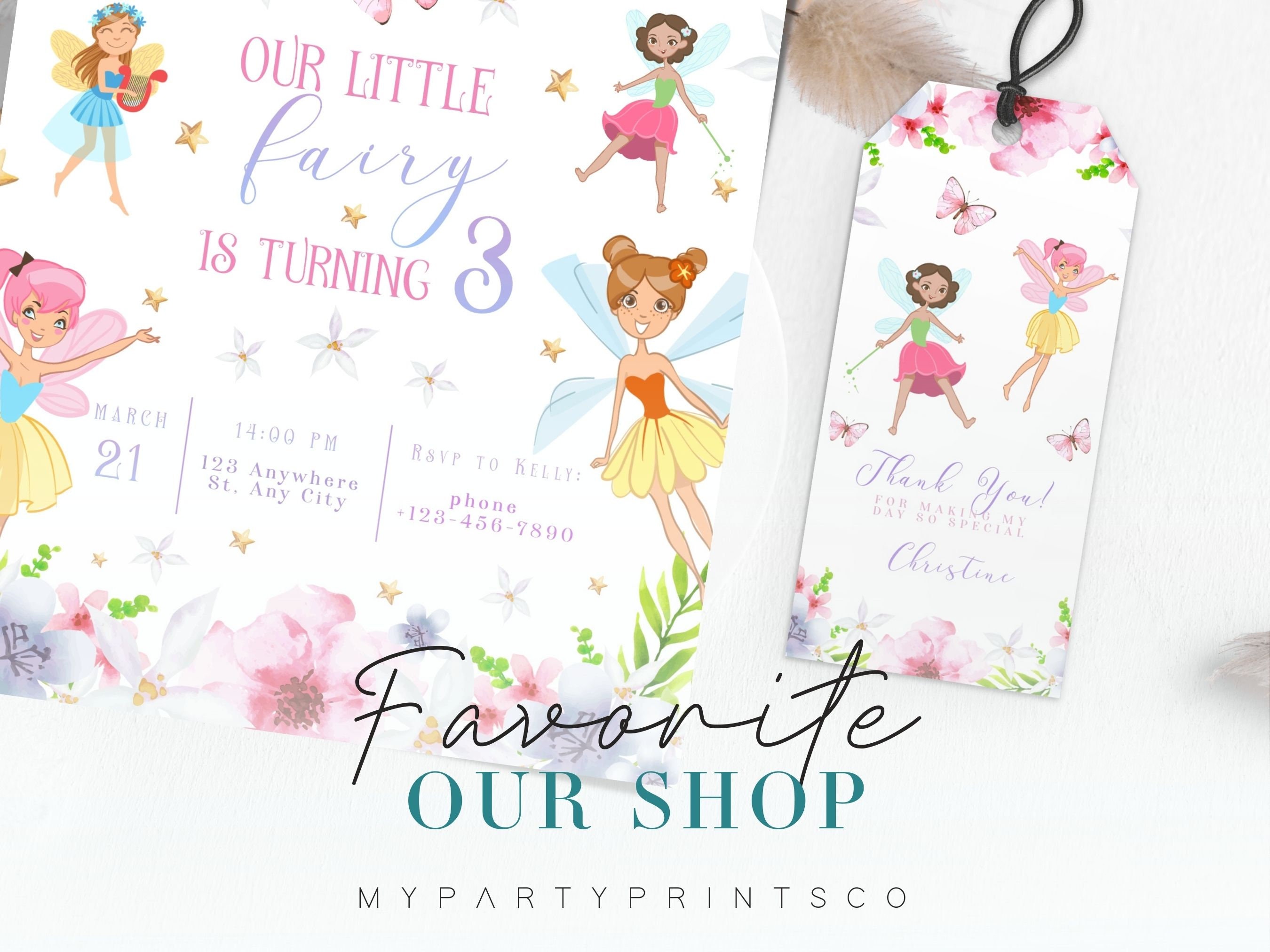 Fairy Birthday Invitation Fairy Party Invite Editable - Etsy
