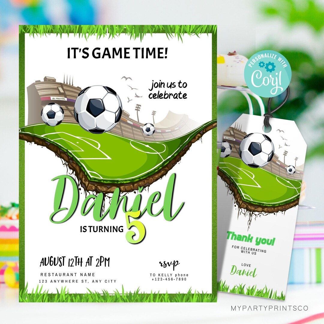 Soccer Birthday Invitation soccer Party Invite Editable Birthday ...
