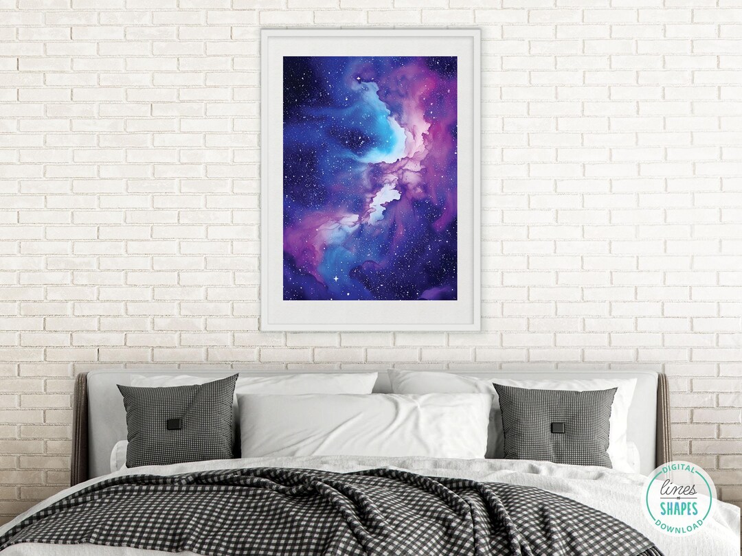 Abstract Nebula Printable, Watercolor Star Constellations Print, Galaxy ...