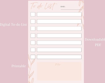 Pastel Printable to Do List — PDF/PNG Task List — A4 Print at Home Task ...