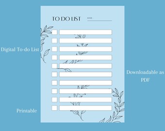 Printable to Do List PDF Planner Checklist Task Lists - Etsy