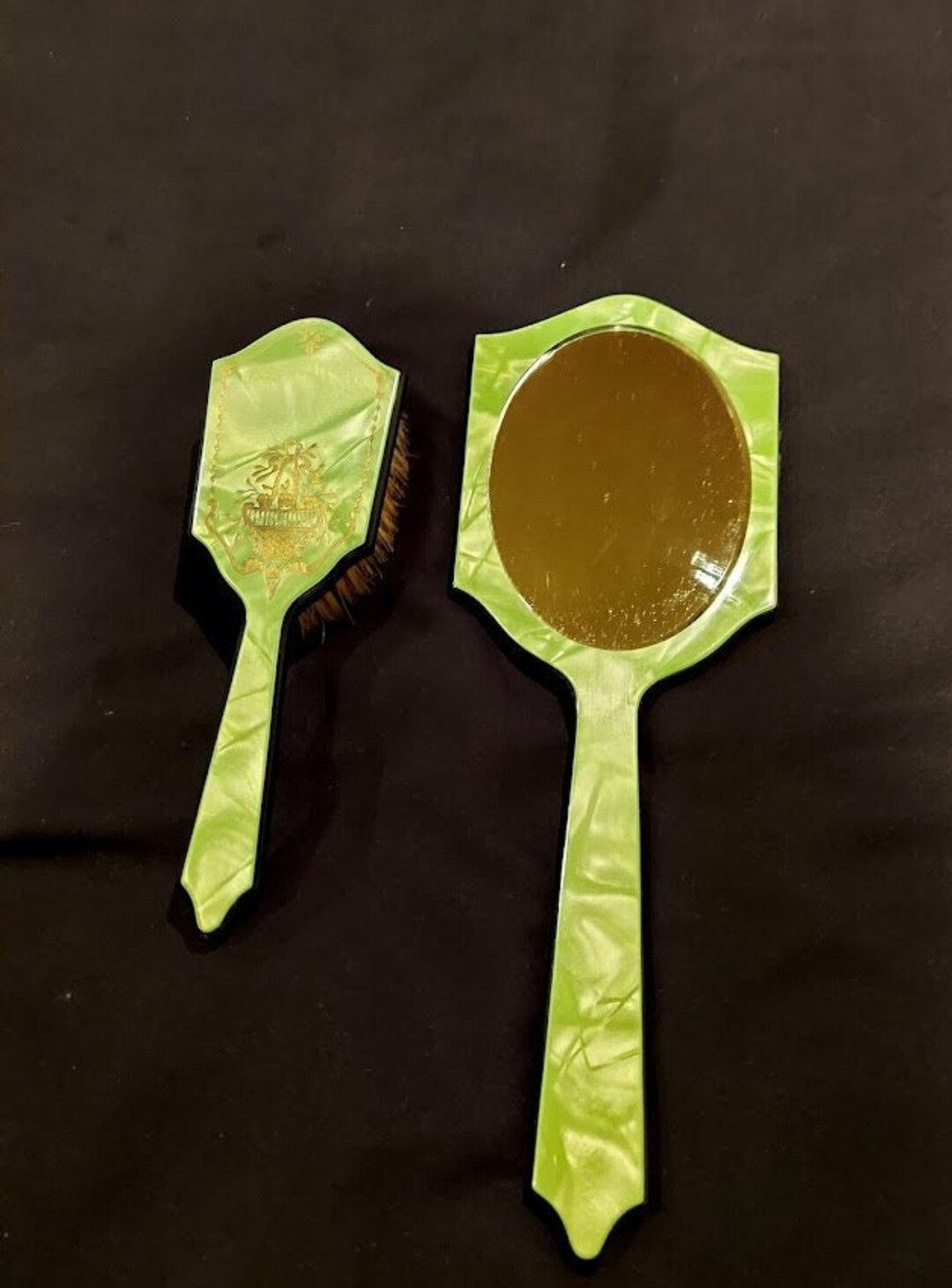 Vintage Bakelite Brush Nd Mirror Set - Etsy