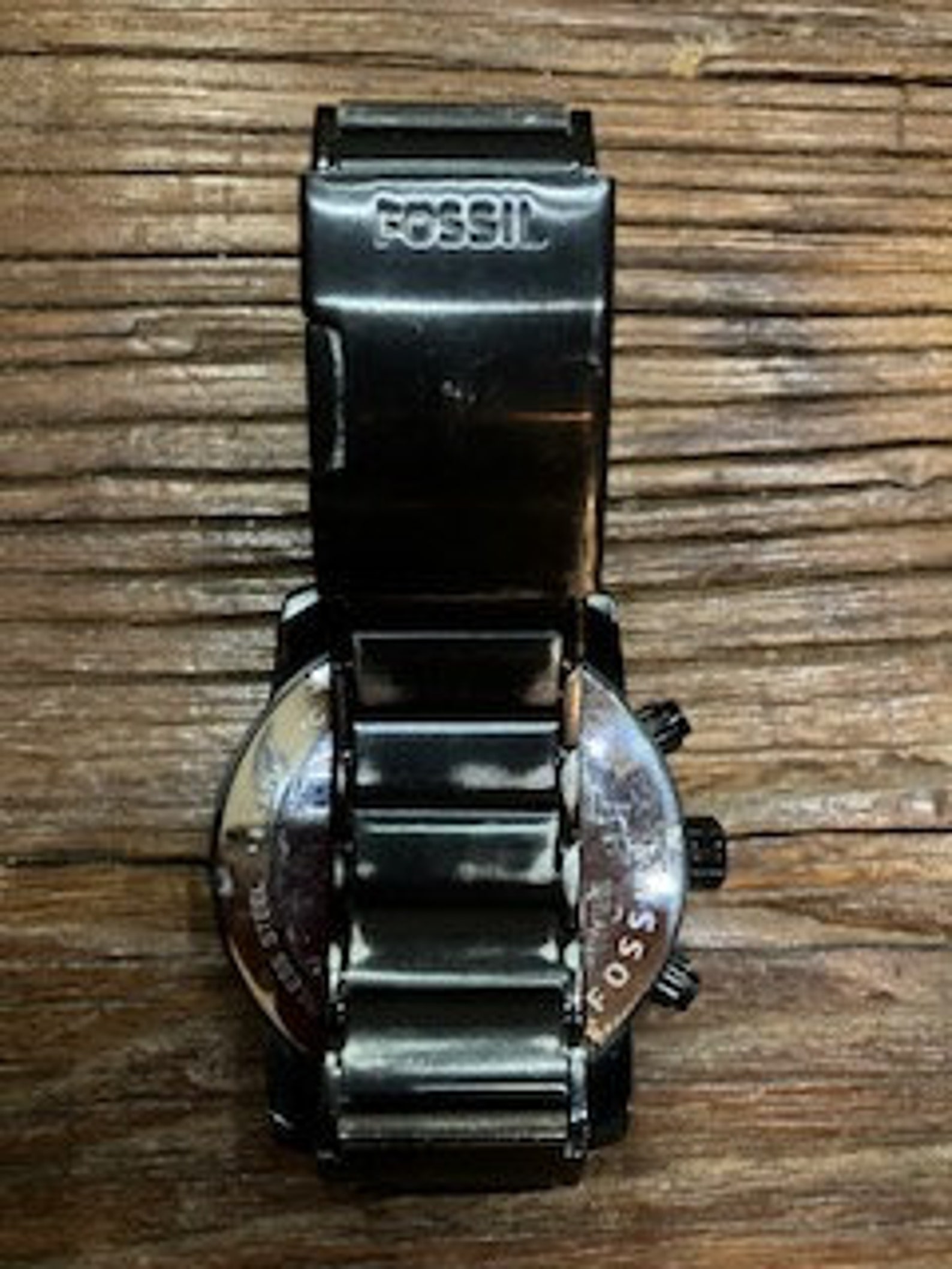 Mens Black Fossil Watch W/ Diamond Accent - Etsy