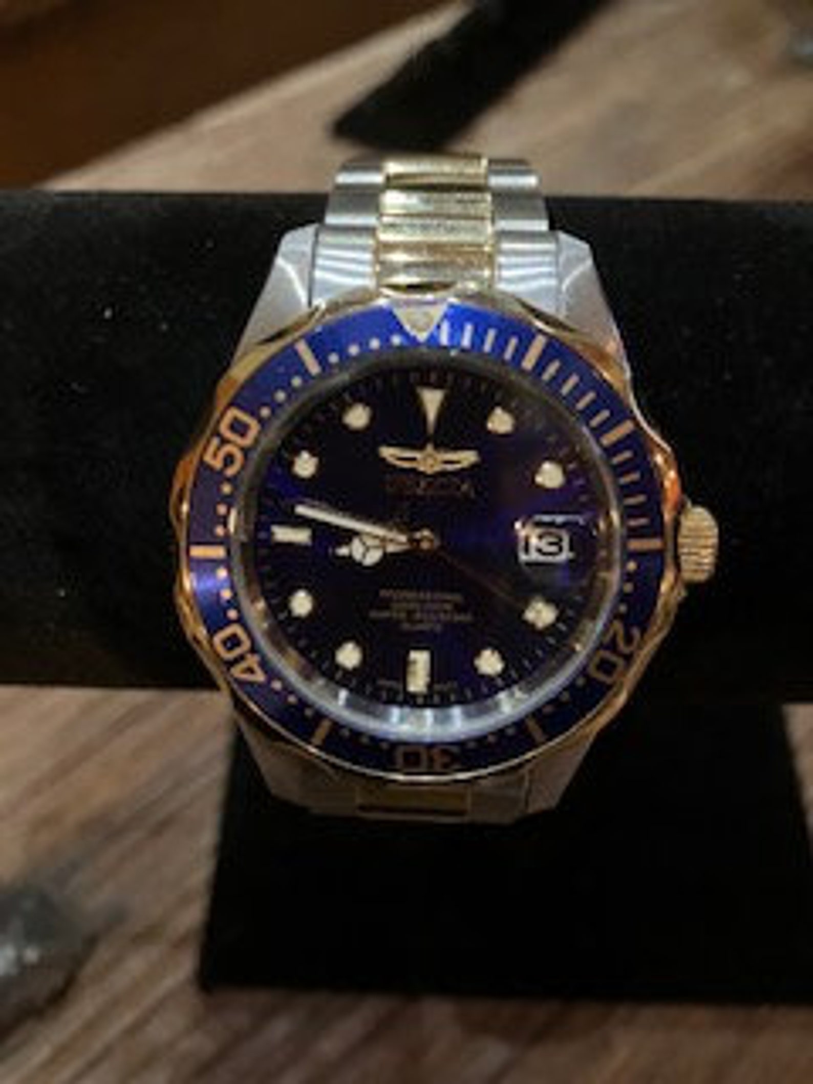 Mens Invicta, Pro Diver, Blue Face Watch - Etsy