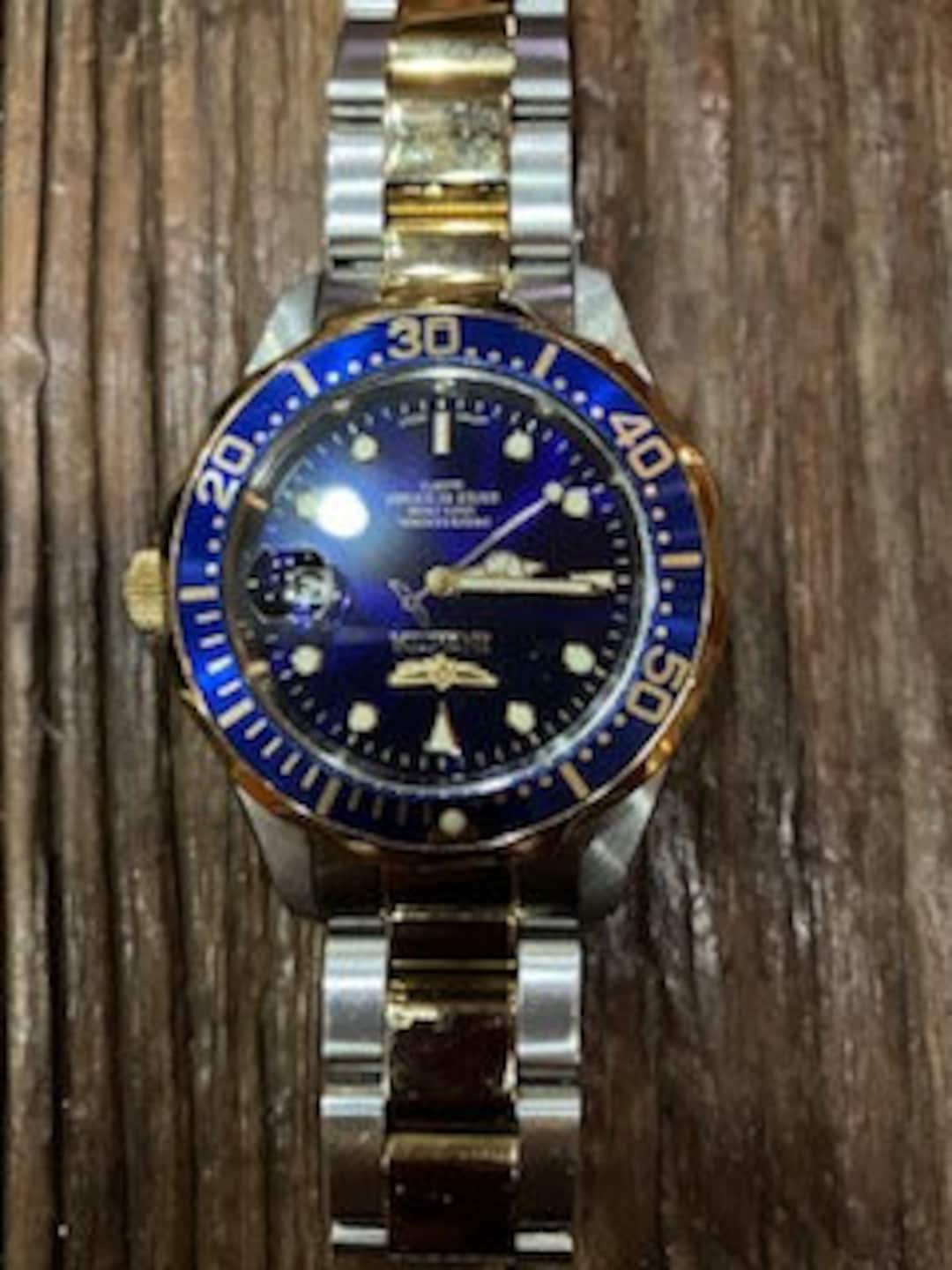 Mens Invicta, Pro Diver, Blue Face Watch - Etsy