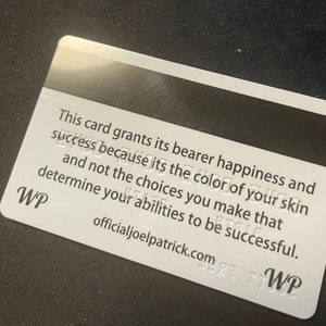 White Privilege Card - Etsy