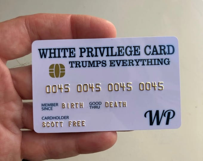 Official White / Black Privilege ID Card Thick Plastic Card Full ...