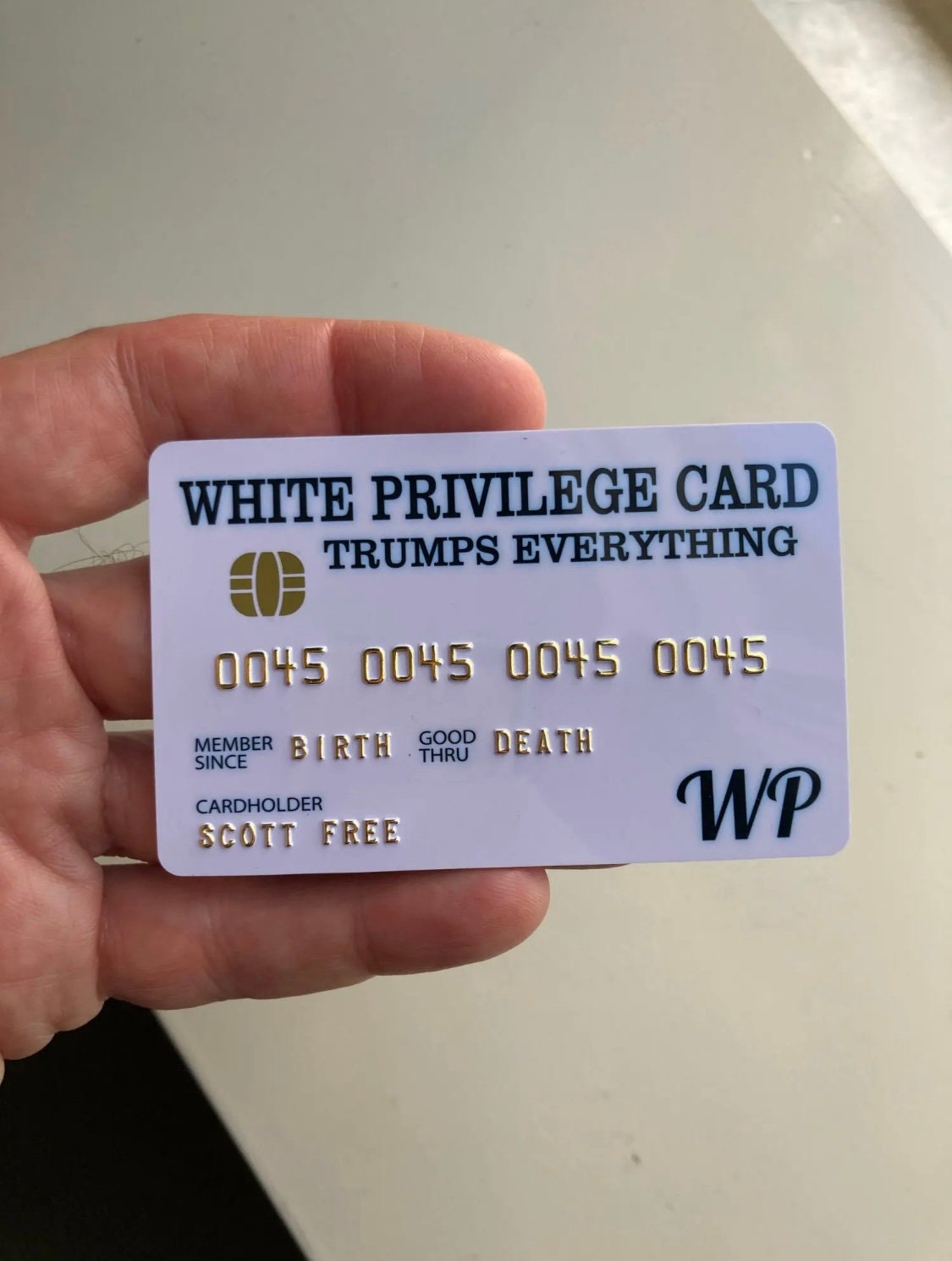 White Privilege Card - Etsy