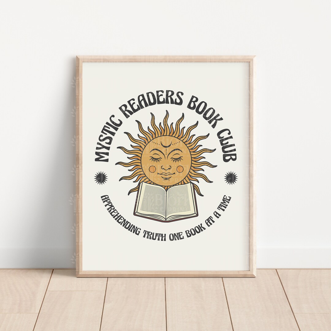 Mystic Readers Book Club | Instant Digital Download | Bookish Art ...