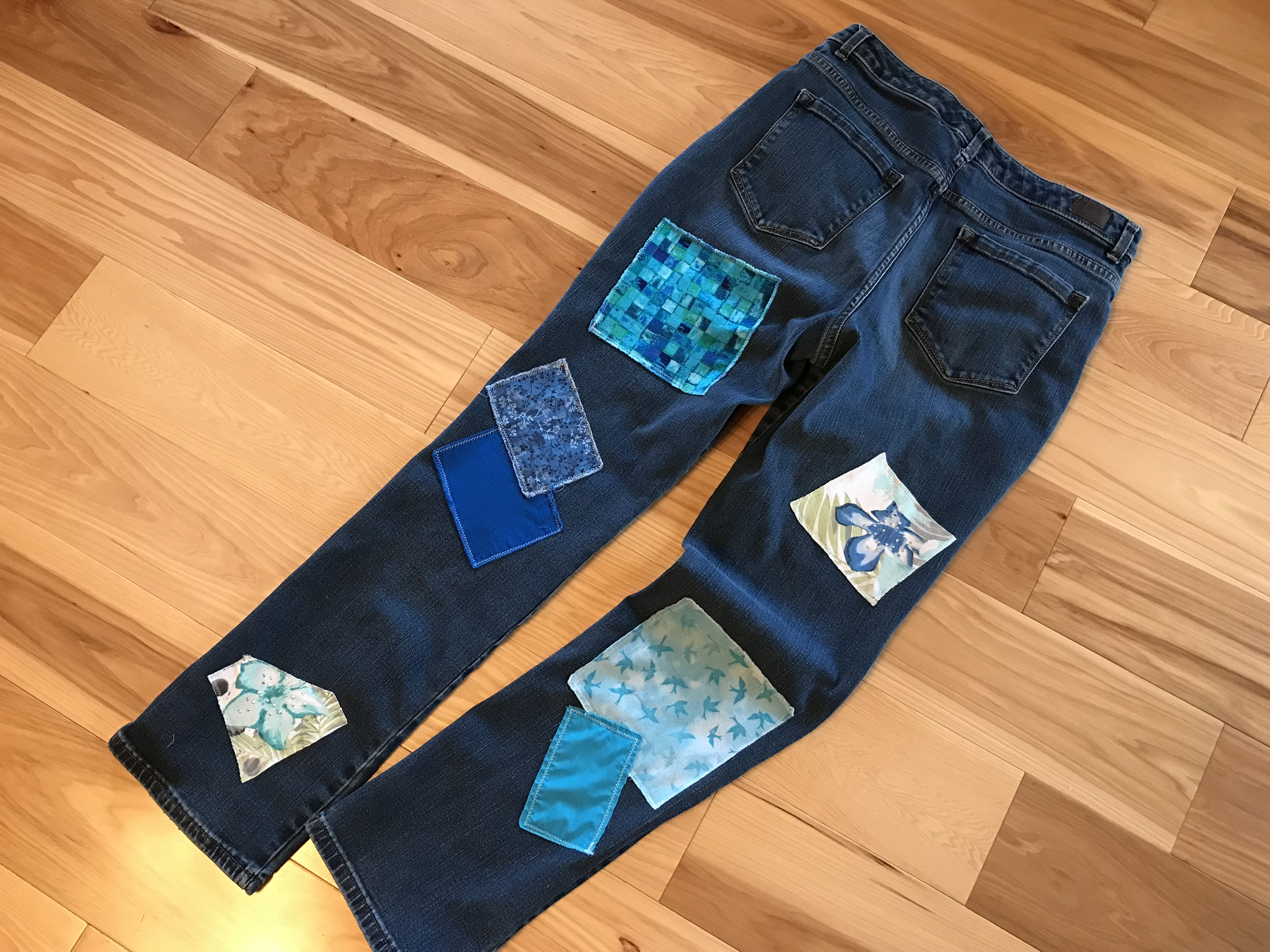 Boho Hippie Upcycled Patchwork Jeans Women's Size 6, Handmade Decorated ...