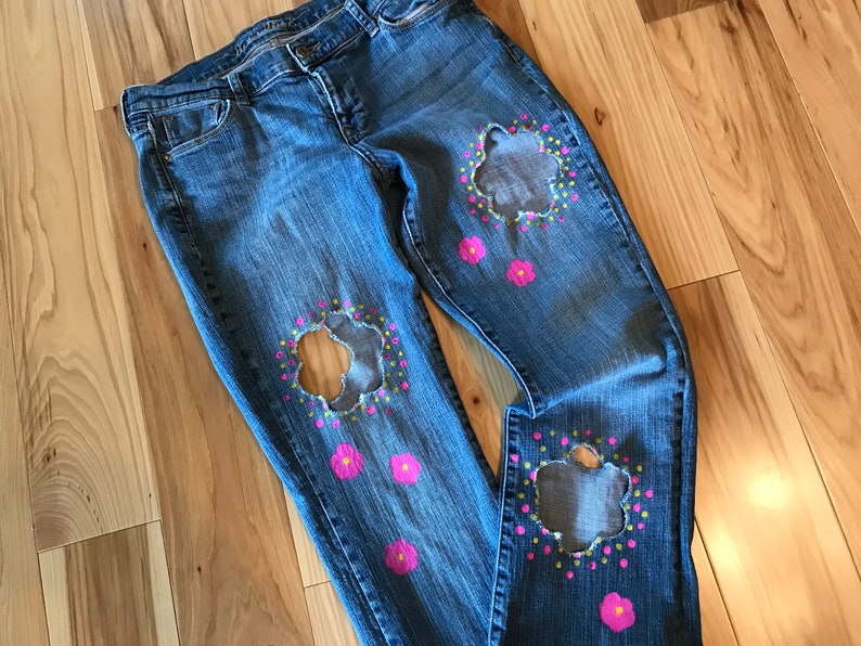 Holey Distressed Jeans With Cutouts, Trending Cut Out Destroyed Ripped ...