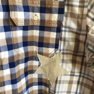 Mixed Print Button-down Shirt for Fall | Oversized Spliced Shirt in ...