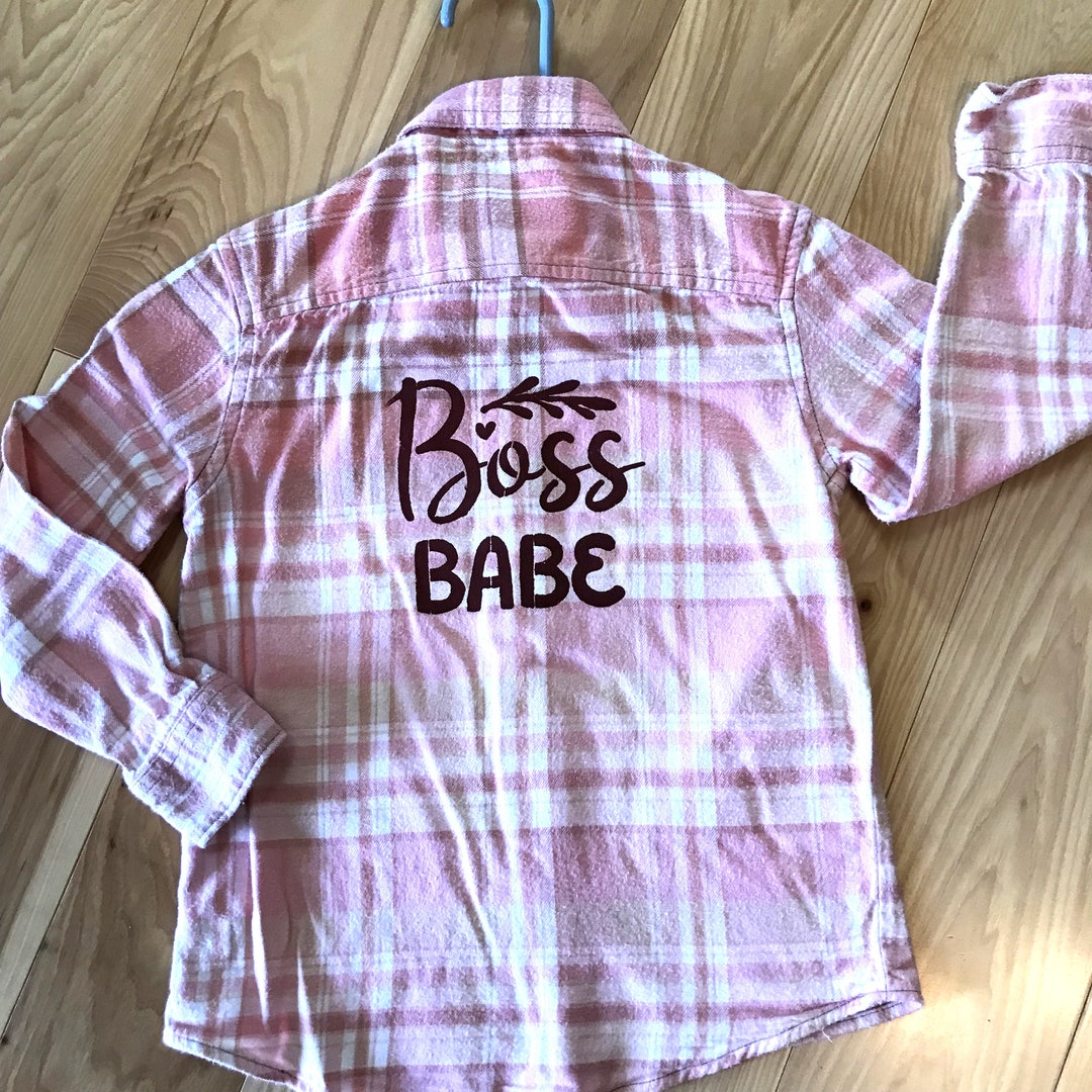 Little Girl's Bleached Flannel Shirt Size 6-7, Boss Babe Fall Winter ...