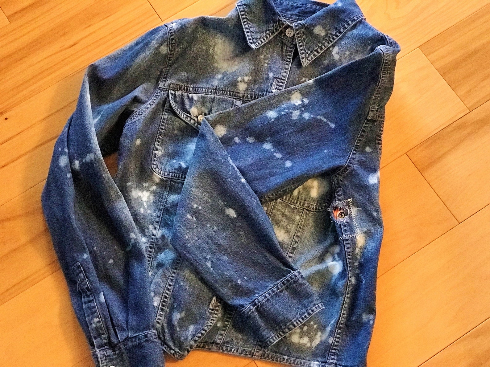 Upcycled Bleached Jean Jacket for Women Size 6, Faith Inspired Kitten ...
