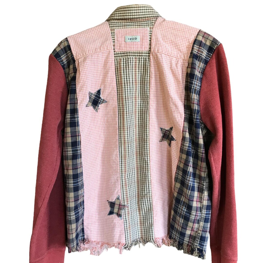 Mixed Print Button-down Shirt for Fall | Oversized Spliced Shirt ...