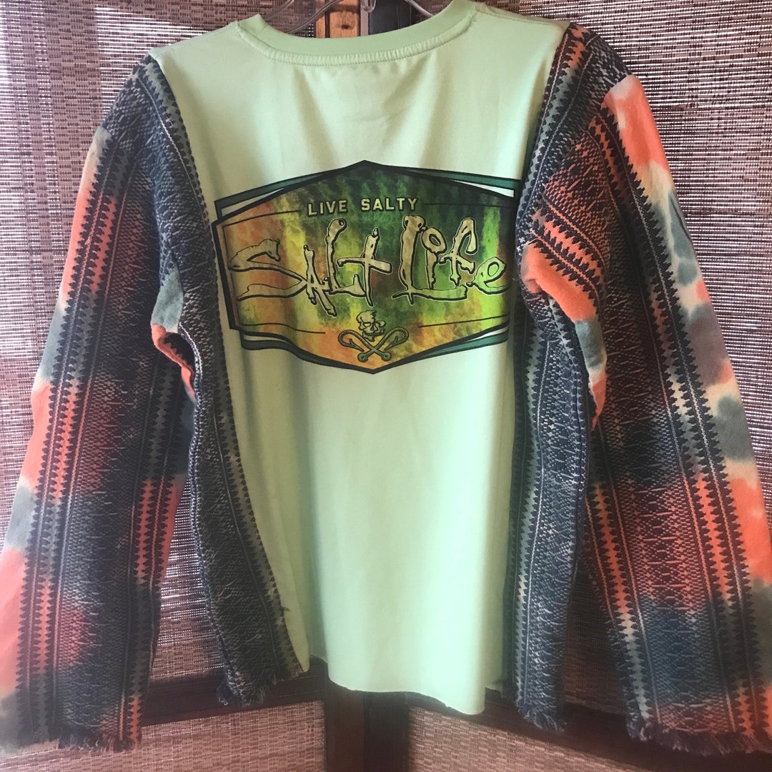 Reworked Tee Upcycled Sweatshirt Size XS-S, Salt Life Graphic Pullover ...