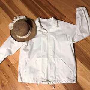 Upcycled Unisex White Jacket Table Rock Lake, Lightweight Cotton Jacket ...