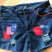 Women's Size 16 Ripped Denim Cutoffs, Upcycled Patched 4th of July ...