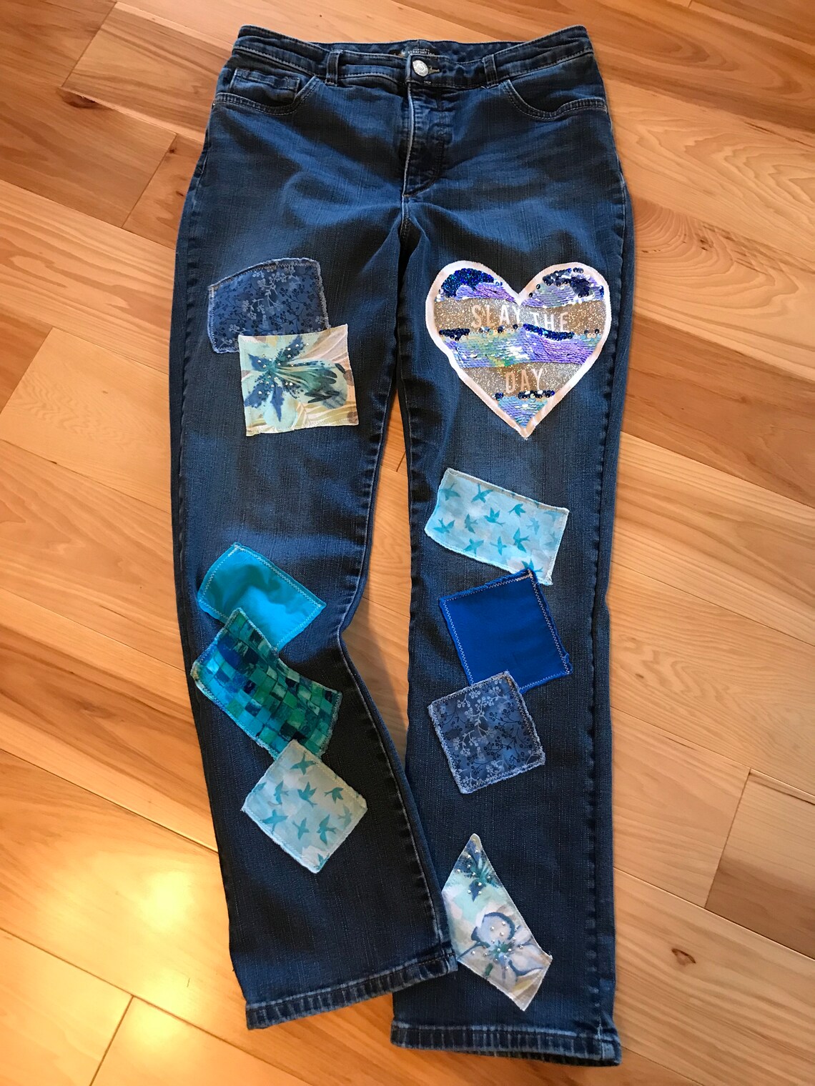 Boho Hippie Upcycled Patchwork Jeans Women's Size 6 - Etsy