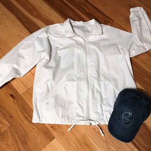Upcycled Unisex White Jacket Table Rock Lake, Lightweight Cotton Jacket ...