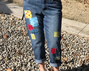 Patchwork Pants Jeans - Etsy