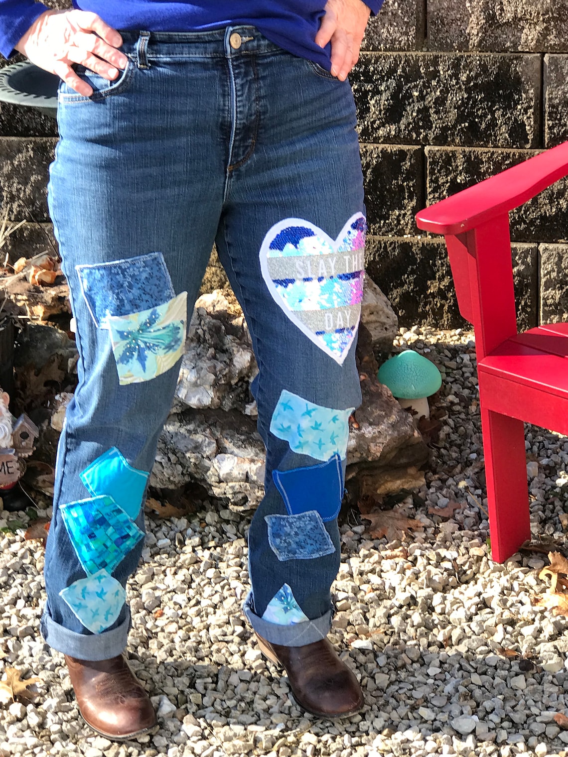 Boho Hippie Upcycled Patchwork Jeans Women's Size 6 - Etsy