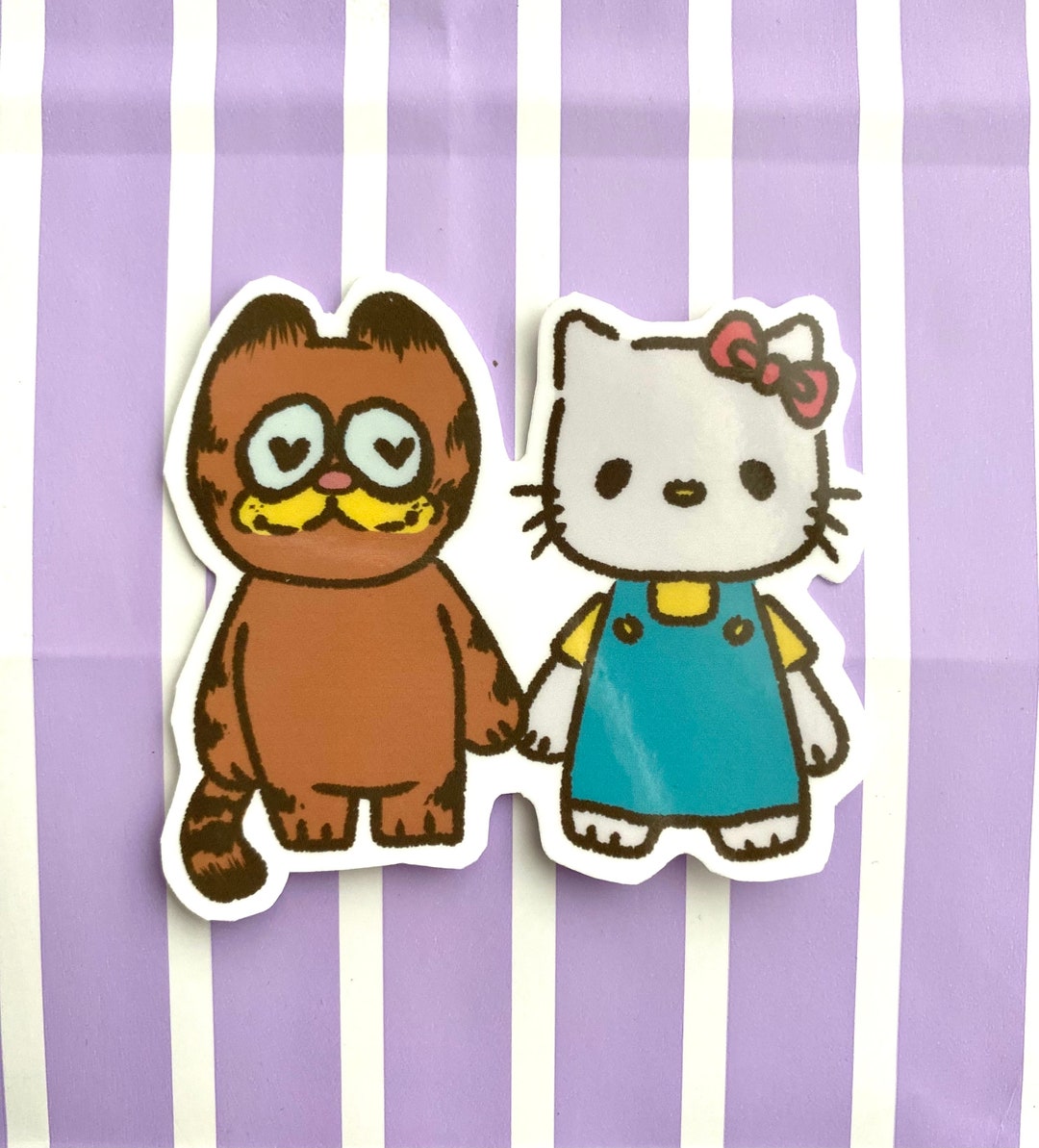Garfield X Kitty Sticker/ Kawaii Cute Vinyl Stationary - Etsy