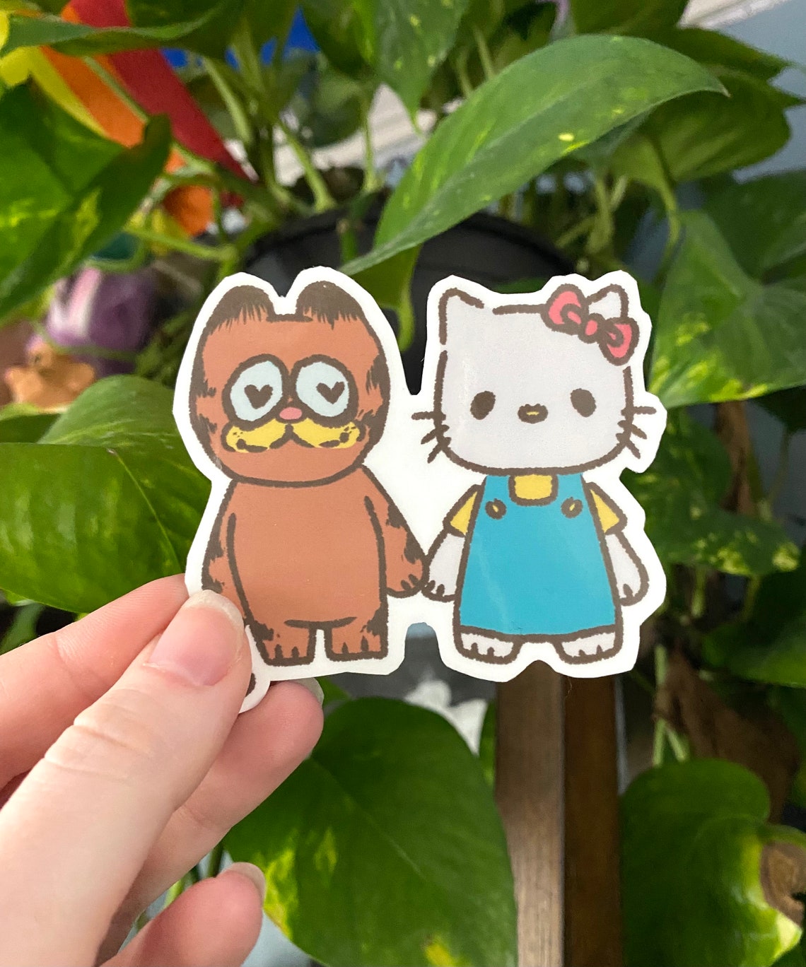 Garfield X Kitty Sticker/ Kawaii Cute Vinyl Stationary - Etsy