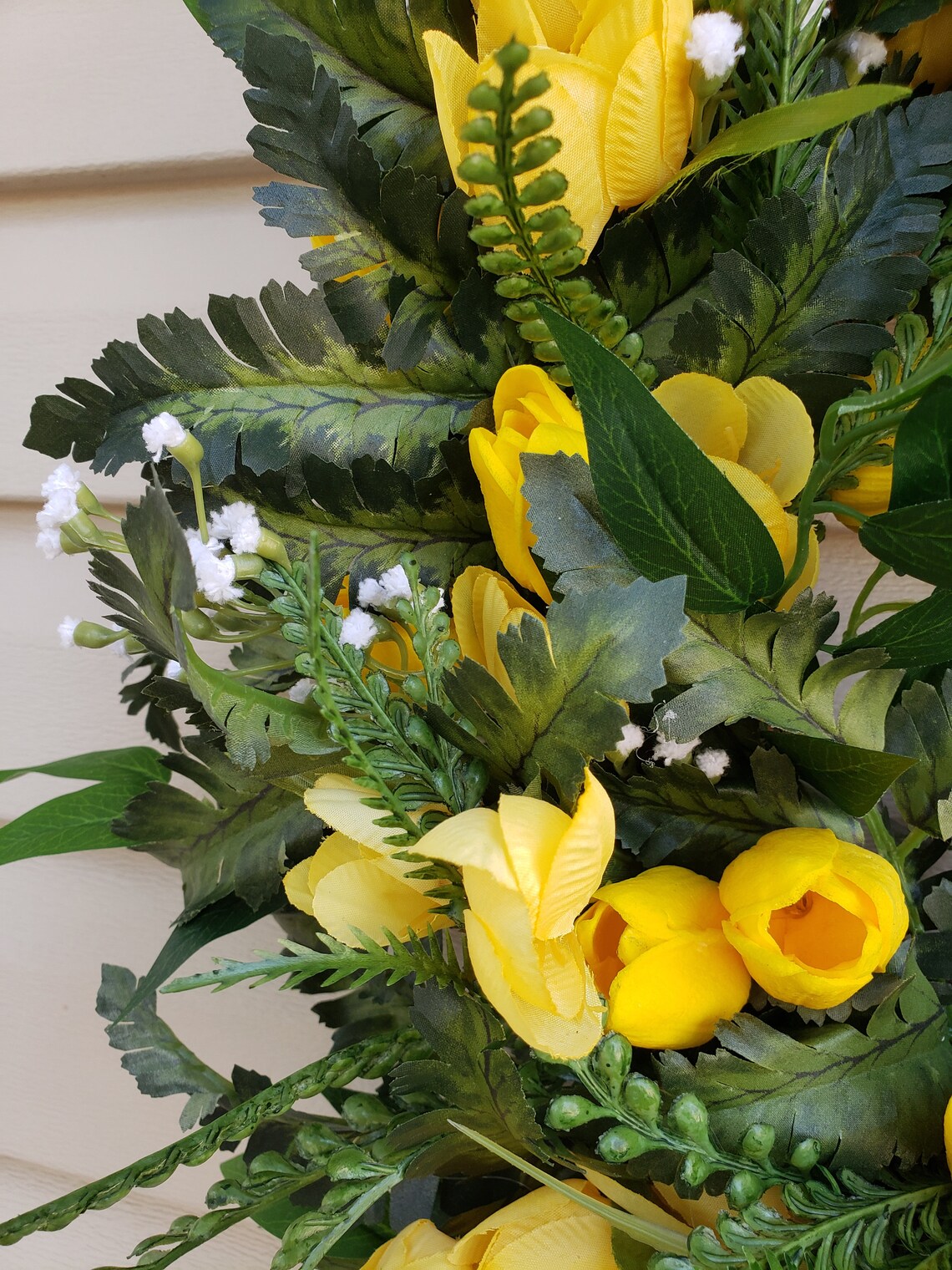 Yellow Spring Tulip Wreath for Front Door Farmouuse Cottage Country ...